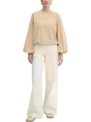 Guess Logo Embellished Crewneck Sweatshirt - Neutrals
