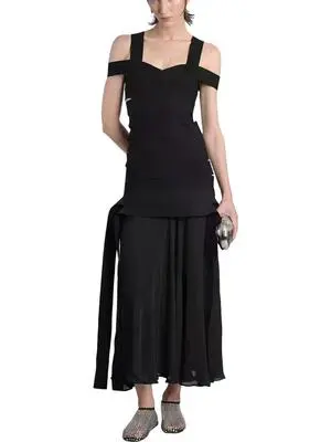 Simkhai Cut-out Off-the-shoulder Sweetheart Neck Midi Dress - Black