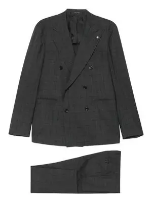 Tagliatore Check-pattern Double-breasted Suit - Grey