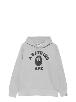 A BATHING APE Logo Print Hoodie - Grey