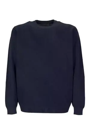 LARDINI Textured Knit Crew Neck Sweater - Blue