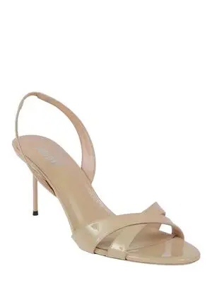 Paris Texas Patent Leather Slingback Sandals - Neutrals