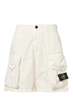Stone Island Ripstop Cotton Cargo Shorts - Ivory