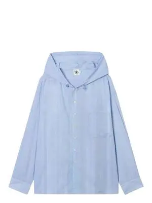 B+AB Hooded Striped Shirt - Blue
