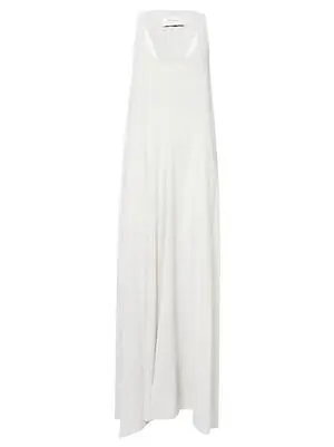 ST. AGNI Scoop-neck Relaxed-fit Jersey Maxi Dress - Silver