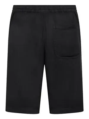 120% Lino Drawstring Linen Shorts - Black