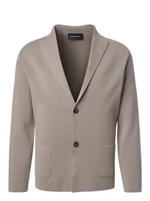 Thom Sweeney Cotton Crepe Shawl Collar Blazer - Grey
