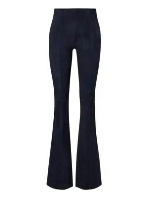 Stouls Suede Flared Trousers - Blue