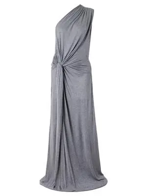 Alex Perry One-shoulder Twist-front Gown - Gray
