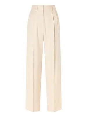 BLAZÉ MILANO Danae Pleated Tapered Woven Trousers - Neutrals