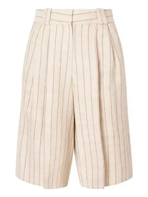 BLAZÉ MILANO Serene Husul Striped Canvas Shorts - Neutrals