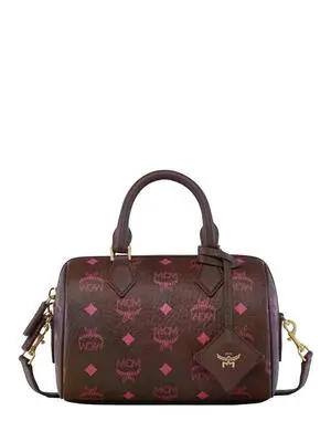 Mcm MCM Maxi Visetos Boston Bag Brown
