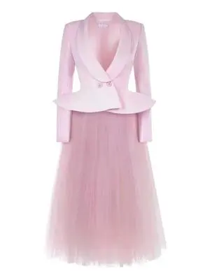 ARAFTU Peplum Tulle-skirt Dress - Pink