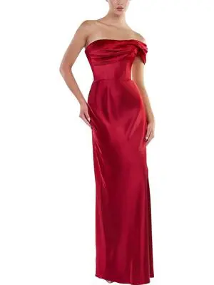 ARAFTU Arafatu Draped Lace-up Gown - Red