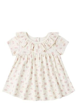 QUINCY MAE Ruffle Collar Jersey Dress - Ivory