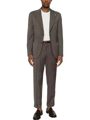 LUIGI BIANCHI MANTOVA Pinstripe-pattern Suit - Brown