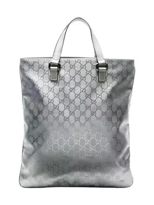 Gucci Gg Imprimé Vertical Tote Bag - Silver