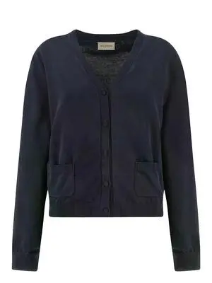 Paul & Shark Patch-pocket V-neck Cardigan - Blue