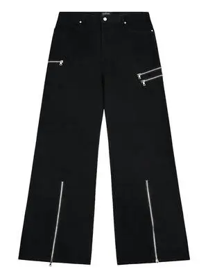 RtA Zip-detail Wide-leg Jeans - Black