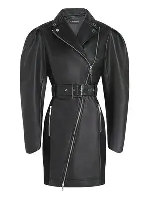 Karl Lagerfeld Belted Biker Mini Dress - Black