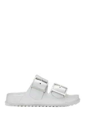 ALLSAINTS Double Buckle Metallic Sandals - Silver
