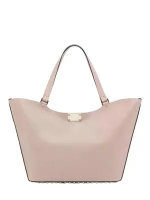 Valentino Garavani Rockstud Grainy Calfskin Shopping Bag - Pink