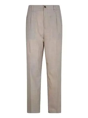 MYTHS Pleated Slub-texture Tailored Trousers - Neutrals