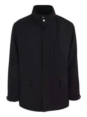 Luciano Barbera Techno High-neck Coat - Blue