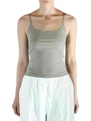 AMOMENTO Amomento Spaghetti Strap Top With Scoop Neck