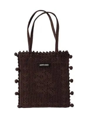 Miu Miu Crochet Effect Handbag - Cocoa Brown