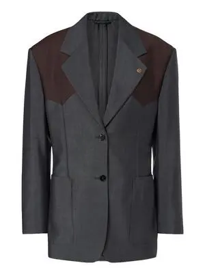 Versace Medusa Wool And Mohair Blazer - Grey
