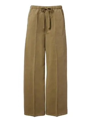 Citizens Of Humanity Citizens Of Humanity Aurora Cotton And Linen Wide-Leg Trousers Green