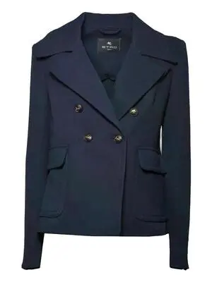 Etro Double-breasted Notched-lapel Jacket - Blue