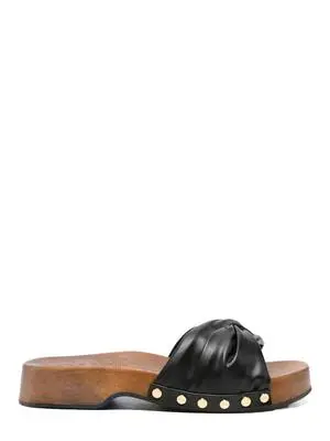 GANNI GANNI Studded Knot Detail Slip-On Sandals Black