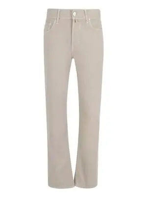 Jacob Cohen Light Beige Logo Patch Jeans - Neutrals
