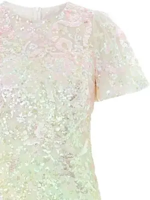 NEEDLE & THREAD Dancing Ribbon Sequin Maxi Dress - Neutrals