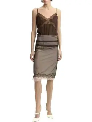 16Arlington Hedda Midi Skirt - Brown