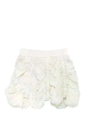 RAXXY Draped Quilted Mini Skirt - Neutrals
