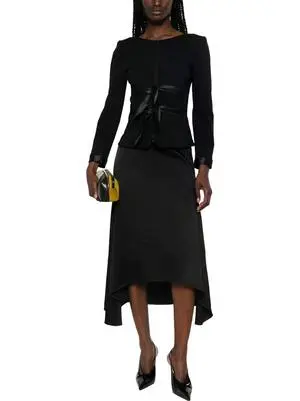 Emporio Armani Collarless Jacket With Bow Detail - Black