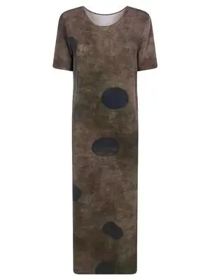 UMA WANG Polka Dot Maxi Dress - Brown