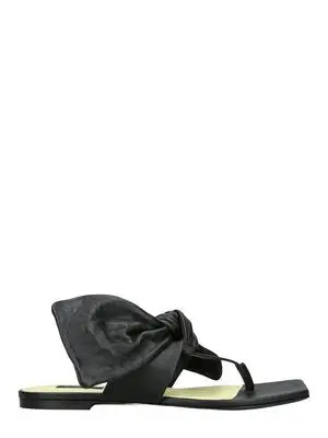 Givenchy Sculptural Bow Leather Sandals - Black