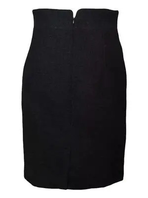 Tagliatore Bouclé High-waisted Mini Skirt - Black