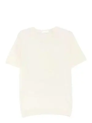 ROBERTO COLLINA Short-sleeve Knitted T-shirt - Neutrals