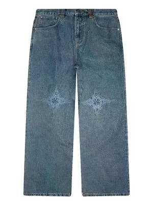 BIRTH OF ROYAL CHILD Crystal Embellished Denim Jeans - Blue