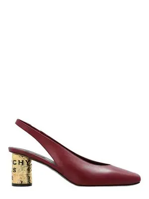 Givenchy Square-toe Slingback Pumps With Gold-tone Heel - Red