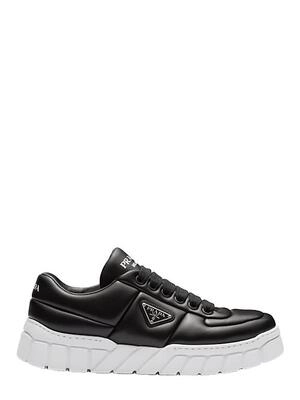 Prada Padded Leather Low-top Trainers - Black