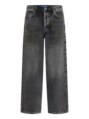 Karl Lagerfeld Acid Wash Wide Leg Denim - Grey