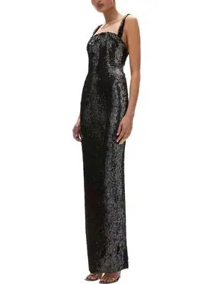 Rachel Gilbert Kaia Sequin Gown Brown