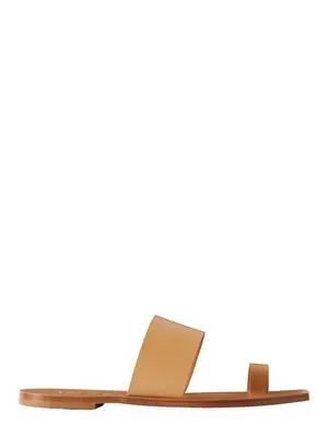 AeydĒ Sibel Leather Flat Sandals - Brown