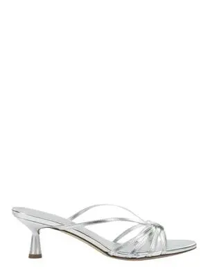 AeydĒ Aeyde Abby Laminated Leather Sandals Silver